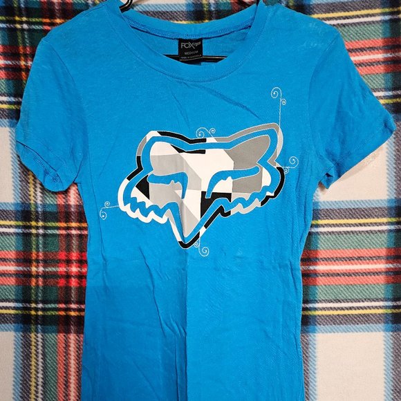 Fox | Tops | Fox Racing Blue Tee | Poshmark